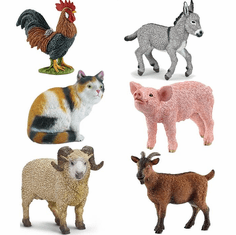 Toy Farm Animals: Chickens, Pigs, Cows, Rabbits, and Dogs