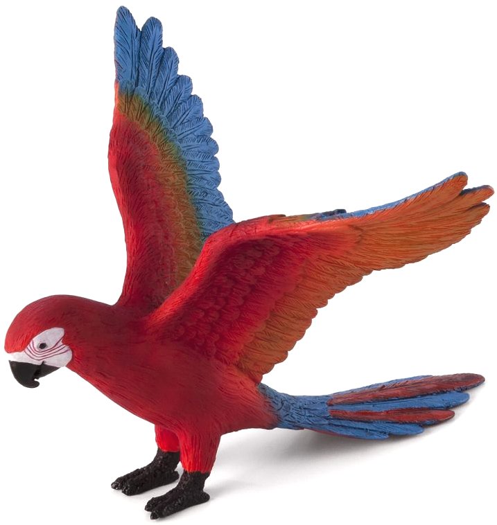 Mojo Parrot #387263 - Bright Red Bird with Blue Wingtips