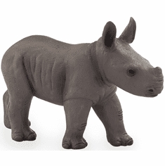 Toy Rhinoceros Figures: Adult and Baby Calf Toy Rhino Models