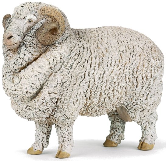Papo Merino Sheep - Ram #51174 - Sturdy, Rough Haired Sheep