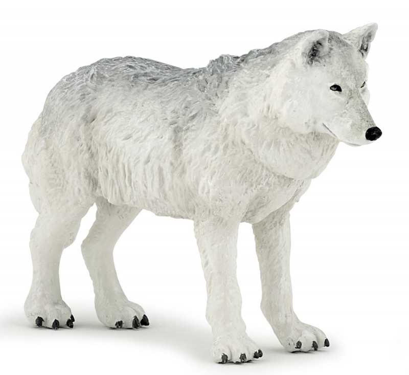 Papo Wild Animals - Arctic Wolf #50195 - White/Grey Fur Coat