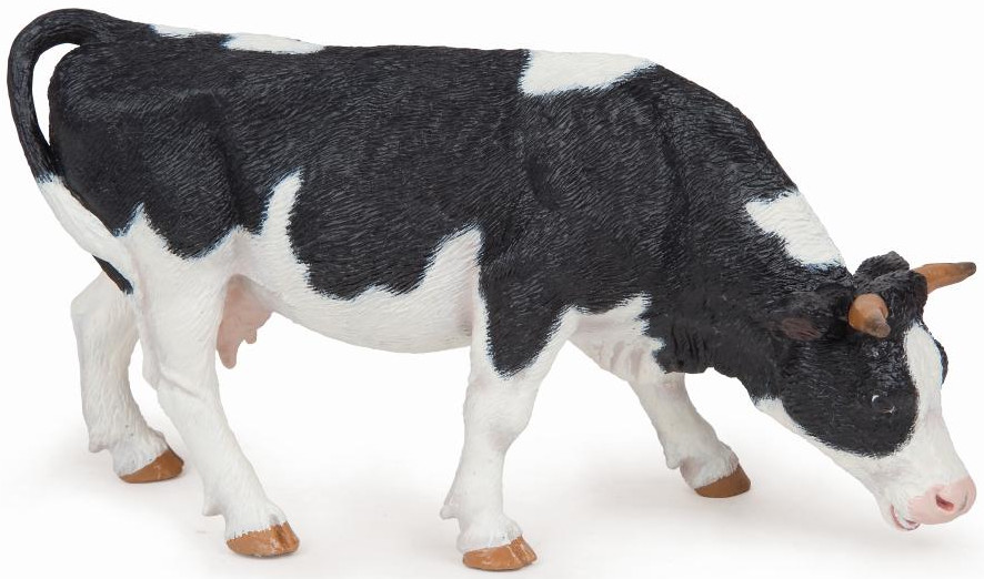 Papo Black & White Grazing Cow #51150 - Feeding at the Farm