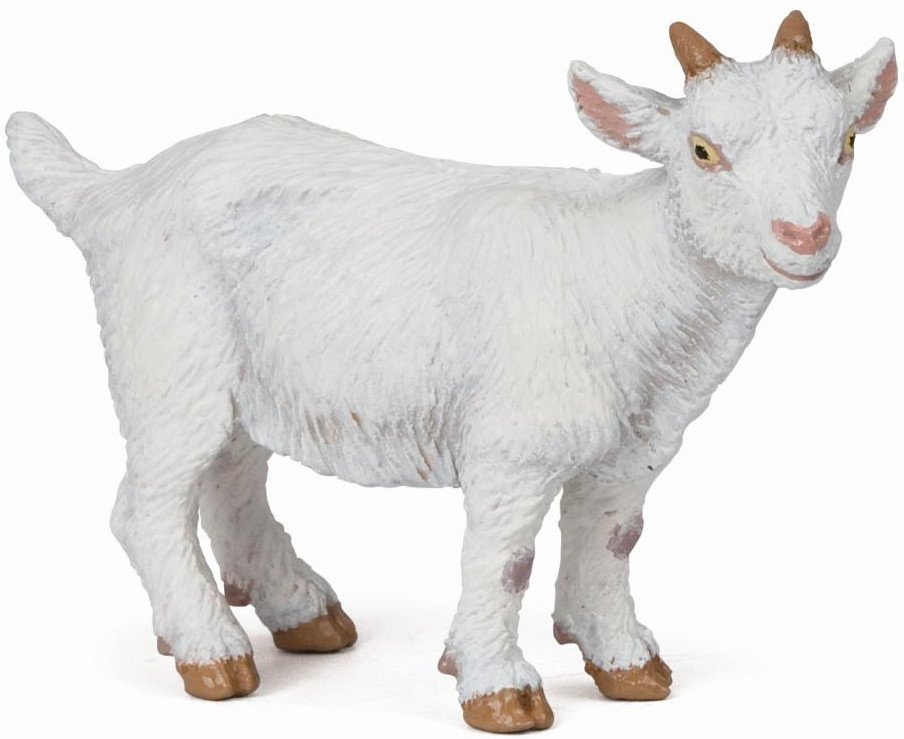 Papo Farm Animals - White Goat Kid #51146 - Cute Nubby Horns