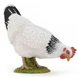 Papo Farm Life - Pecking White Hen #51160 - Feeding Time
