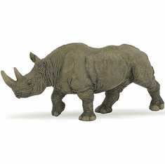 Toy Rhinoceros Figures: Adult and Baby Calf Toy Rhino Models