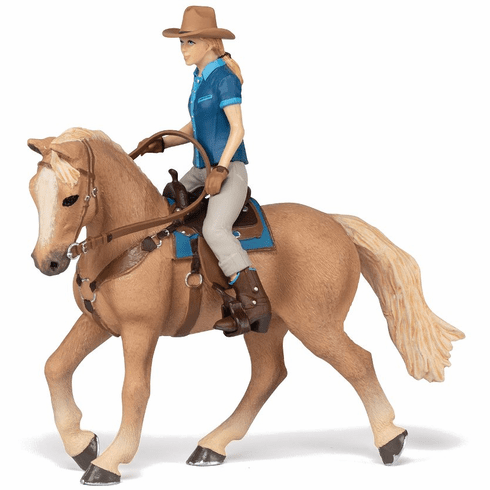 Papo Wild West Horse with Cowgirl #51566 - Complete Set