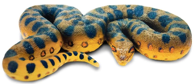 Safari Ltd. - Green Anaconda #100688 - Splotchy Olive Green