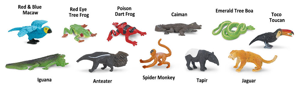 Safari Ltd. - Rainforest Toob #680504 - 11 Critters