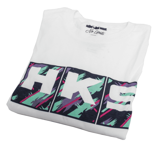 HKS Official T Shirt White Splash Graphic JDM Authentic HKS USA