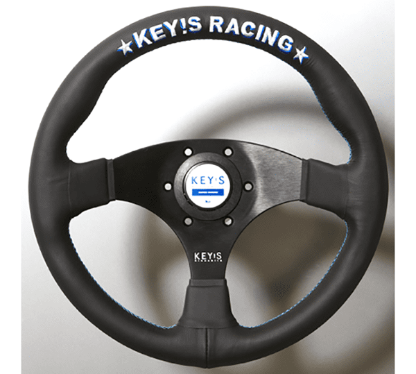 KEY'S Racing Steering Wheel FLAT Type 325mm Leather JDM