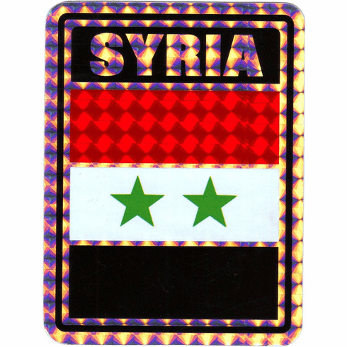 Cheap self-adhesive 3" x 4" reflective waterproof vinyl Syria flag ...