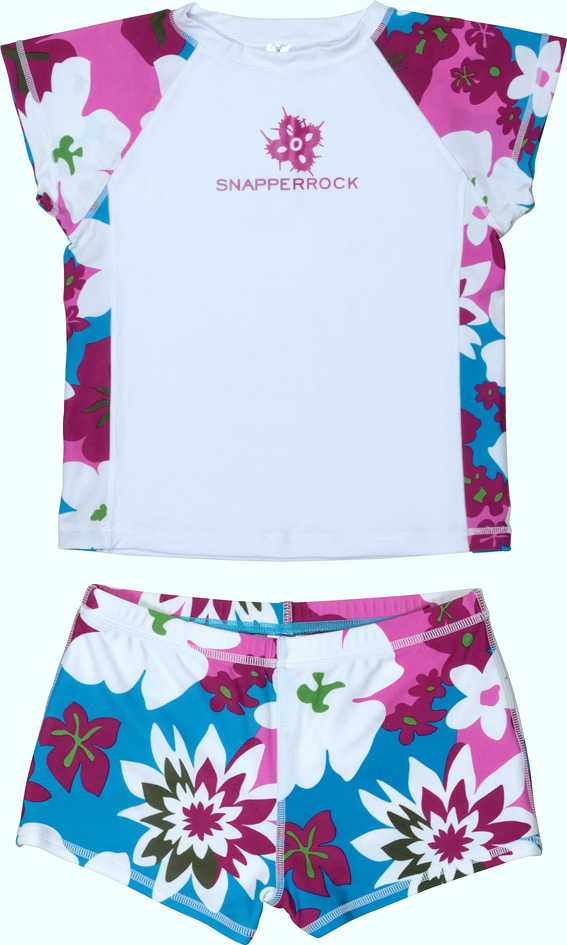 "Snapper Rock" Girls Cap Sleeve Swim Set