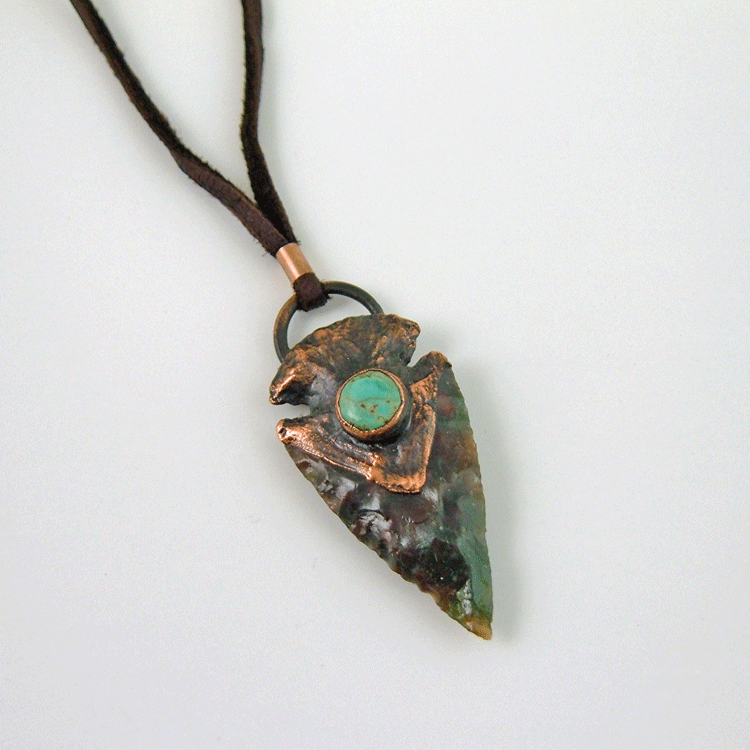 Arrowhead with Turquoise Necklace Pendant