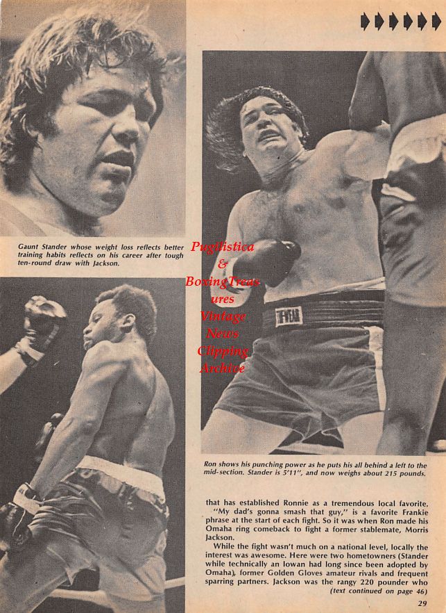 Boxing News Clipping #1108 - Ron Stander, Lou Bailey, Lou Bailey Jr.,