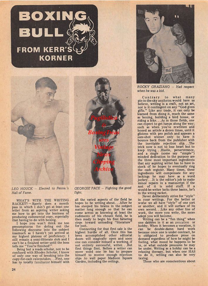Boxing News Clipping #119 - Victor Etchegaray, Leo Houck, Georgie Pace ...