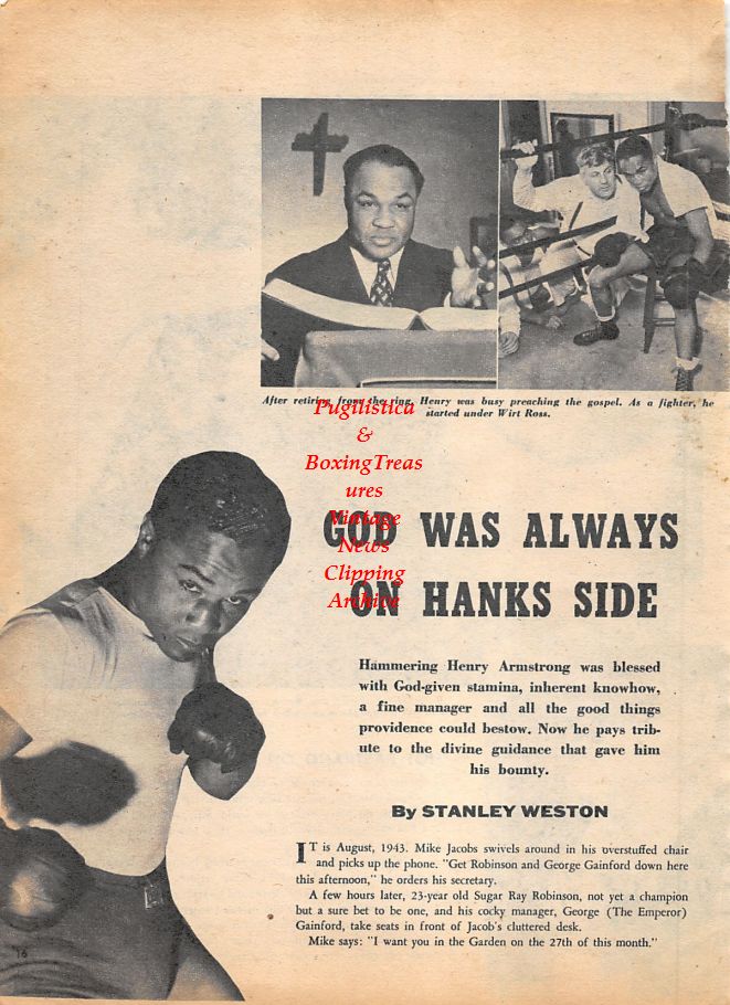 Boxing News Clipping #1200 - Henry Armstrong, Wirt Ross, Willie ...