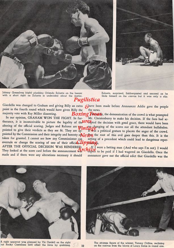 Boxing News Clipping #1395 - Tiger Jones vs. Johnny Bratton, Johnny ...