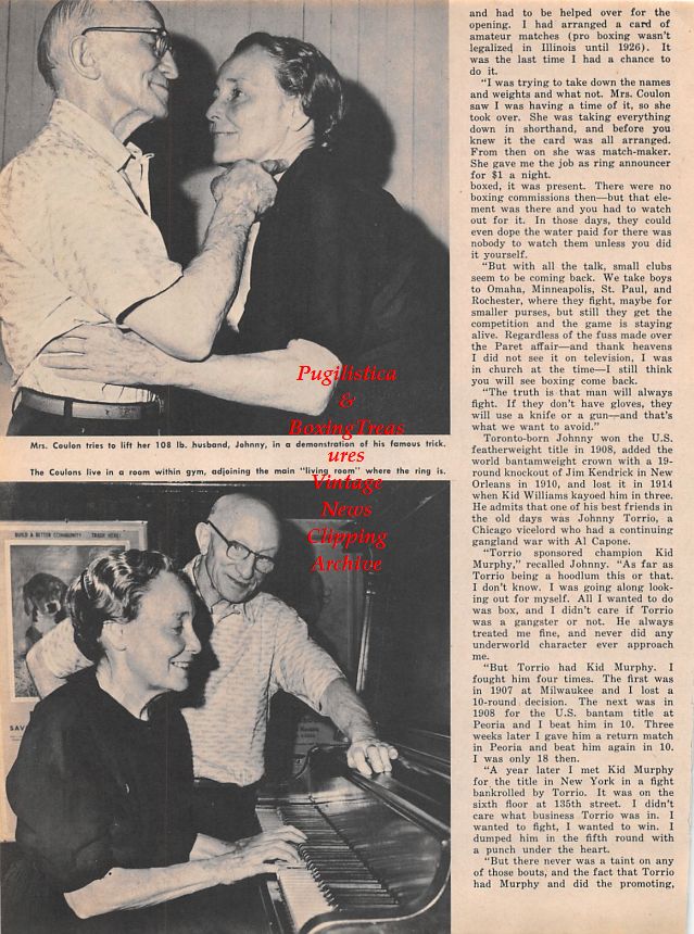 Boxing News Clipping #1520 - Marie and Johnny Coulon, Ira Murchison