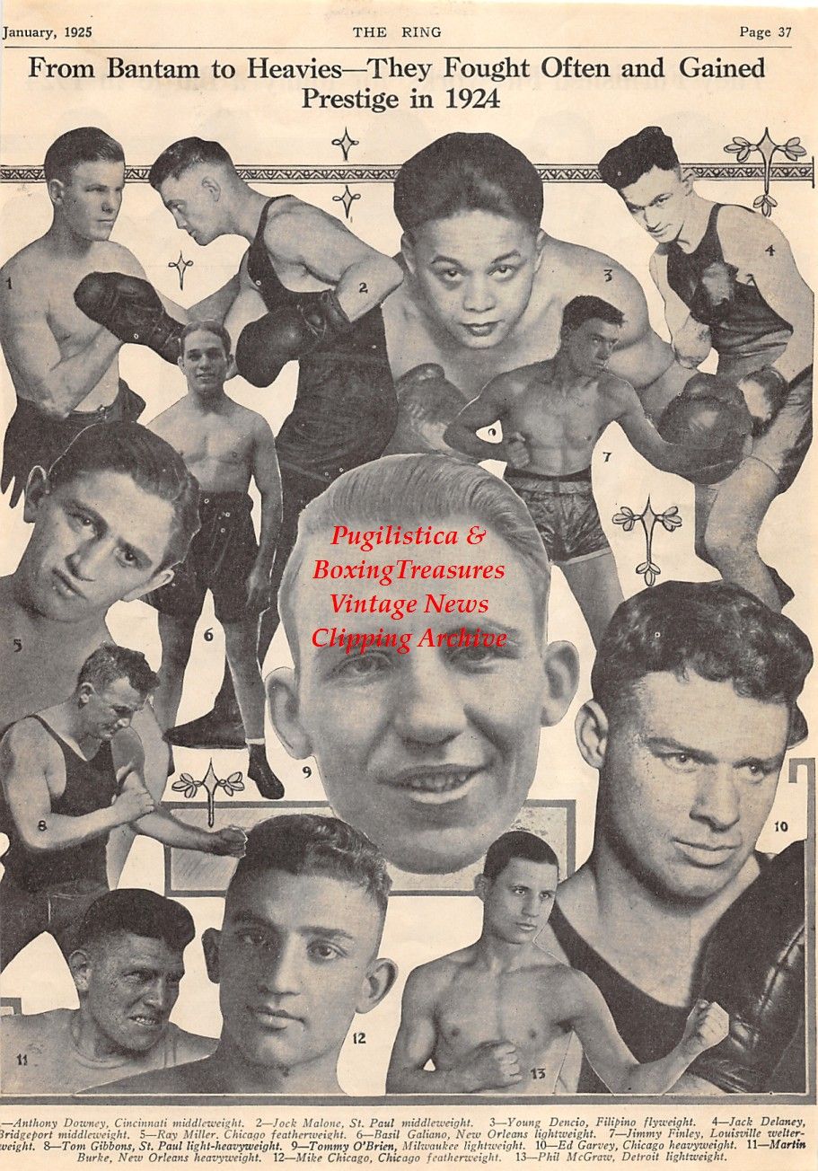 Boxing News Clipping #1539 - Anthony Downey, Jock Malone, Young Dencio, Jack Delaney, Ray Miller ...