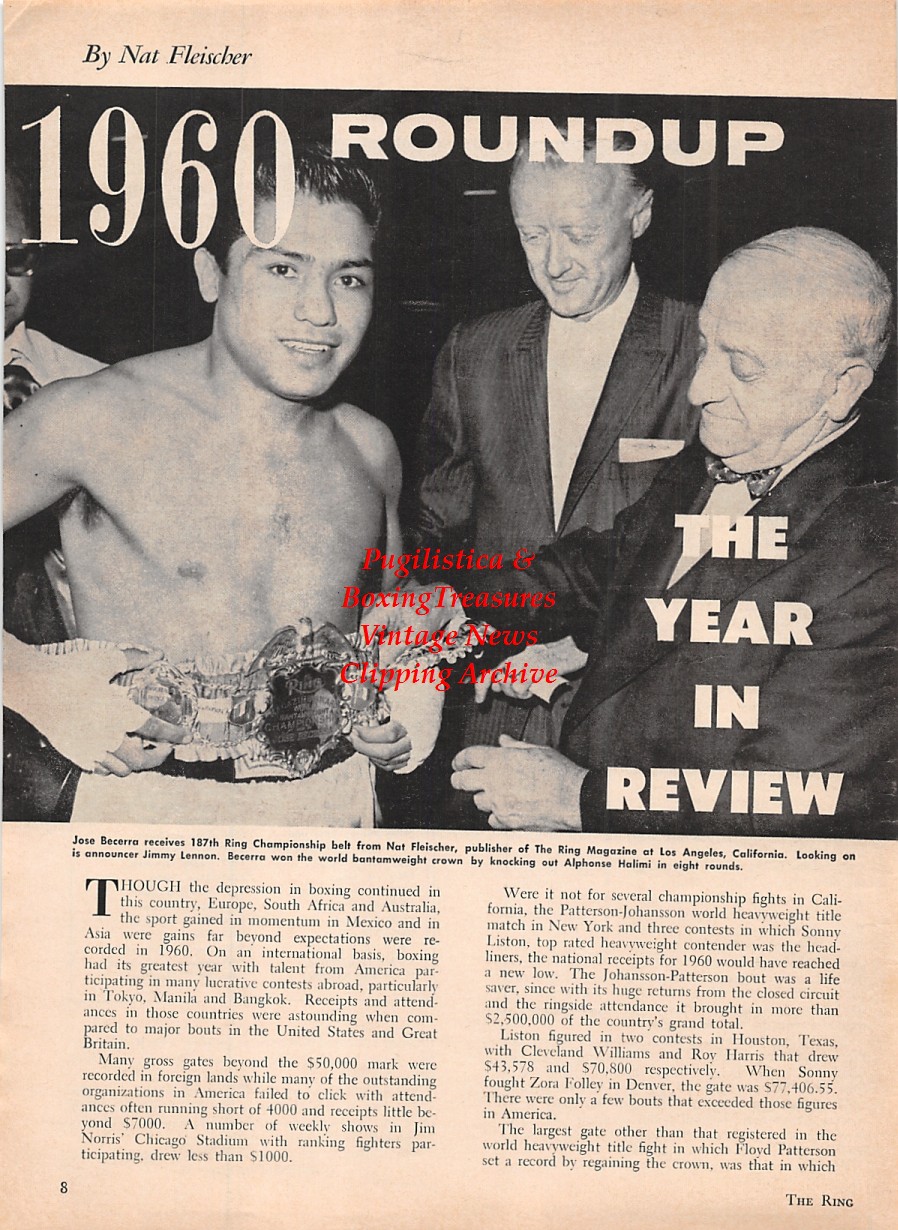 Boxing News Clipping #1583 - Jose Becerra, Nat Fleischer, Jimmy Lennon ...