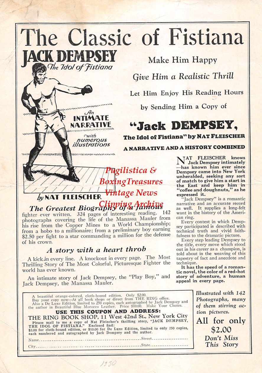 Boxing News Clipping #1742 - Young Stribling, Jack Dempsey