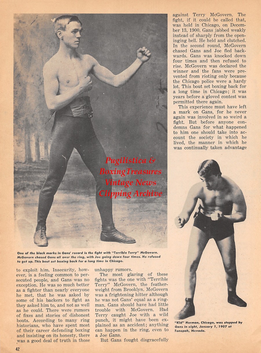 Boxing News Clipping #1834 - Joe Gans vs. Jimmy Britt, Terry McGovern ...