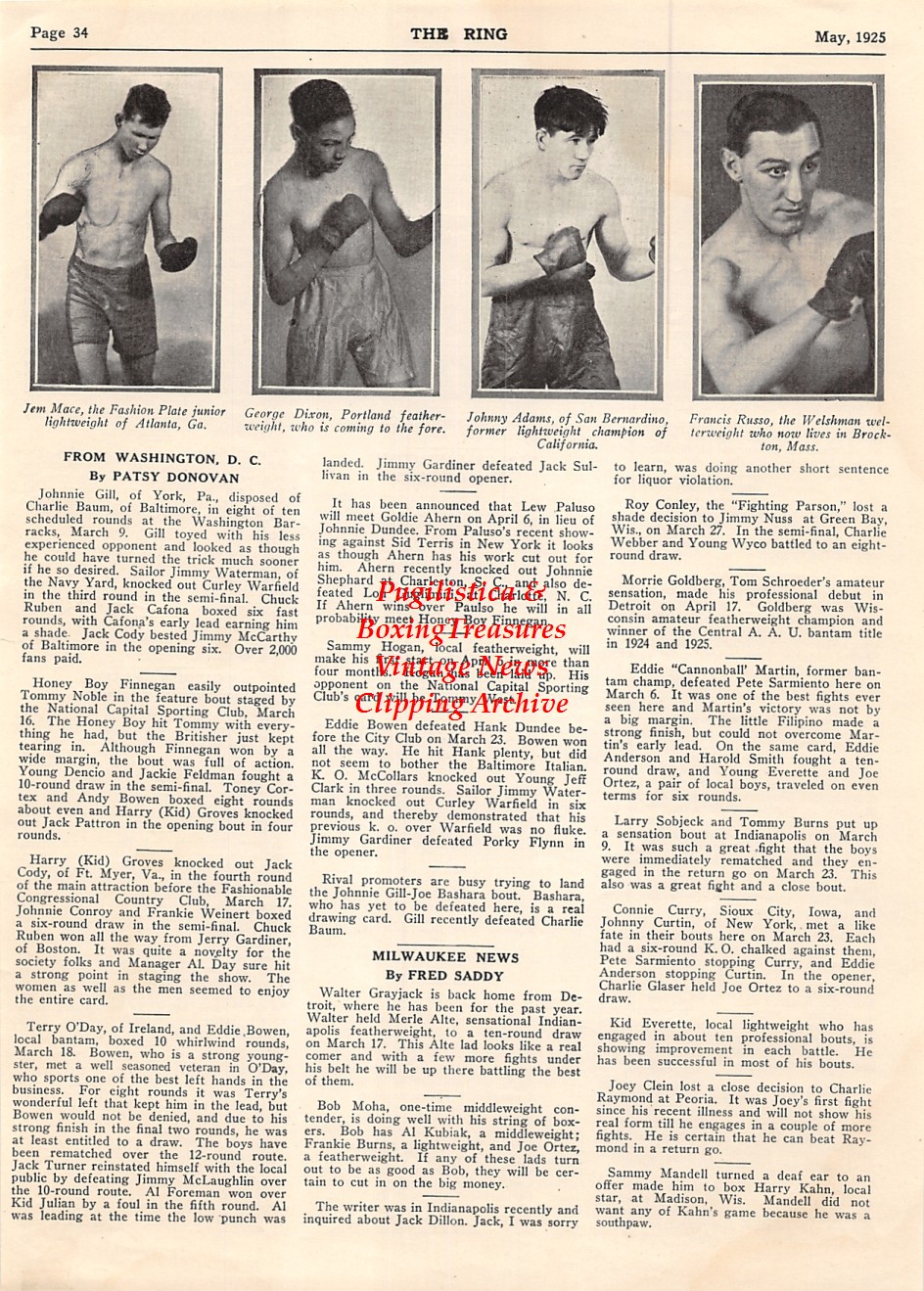 Boxing News Clipping #1850 - Jem Mace (Georgia), George Dixon (Portland ...