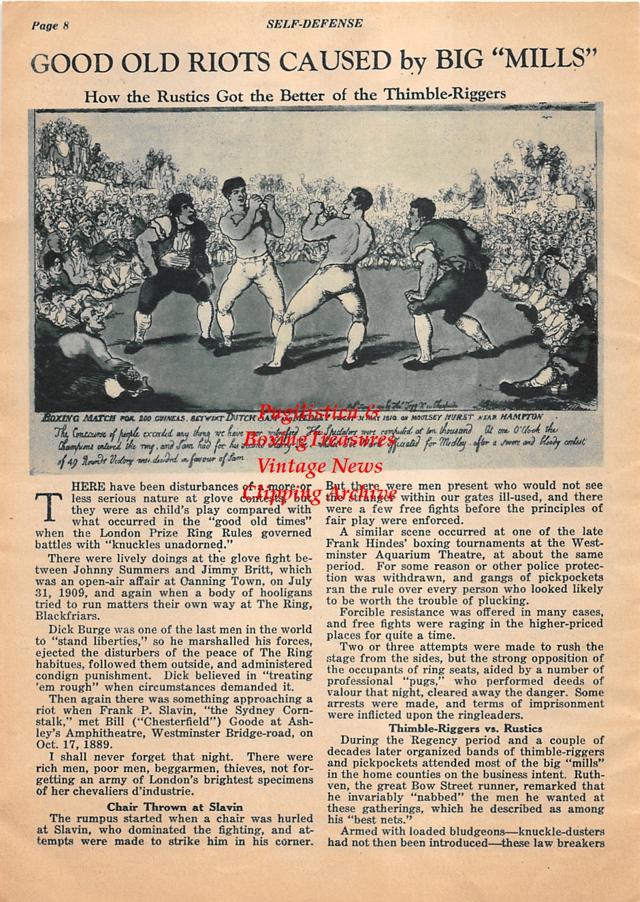 Boxing News Clipping #1978 - Dutch Sam vs. Ben Medley, Mike Collins