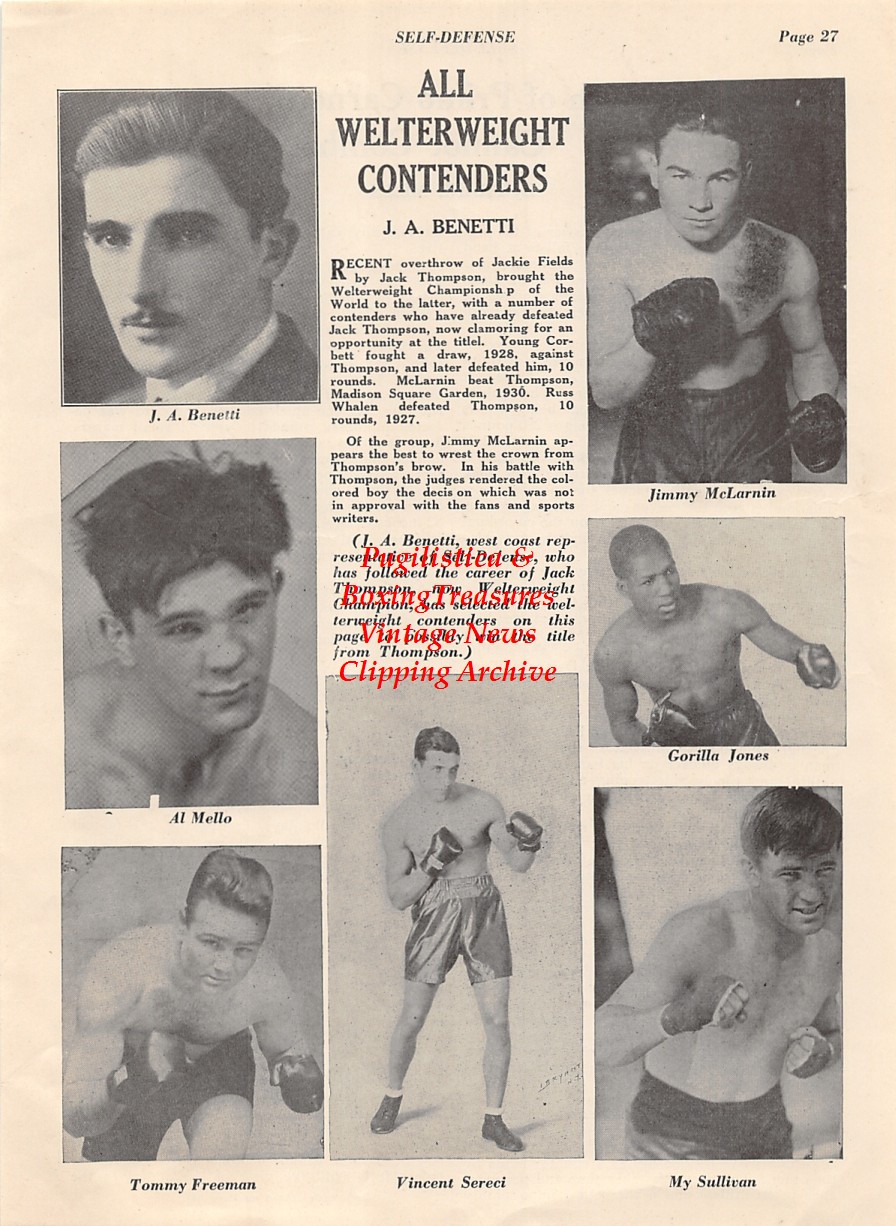 Boxing News Clipping #1993 - Al Mello, Tommy Freeman, Vincent Sereci ...