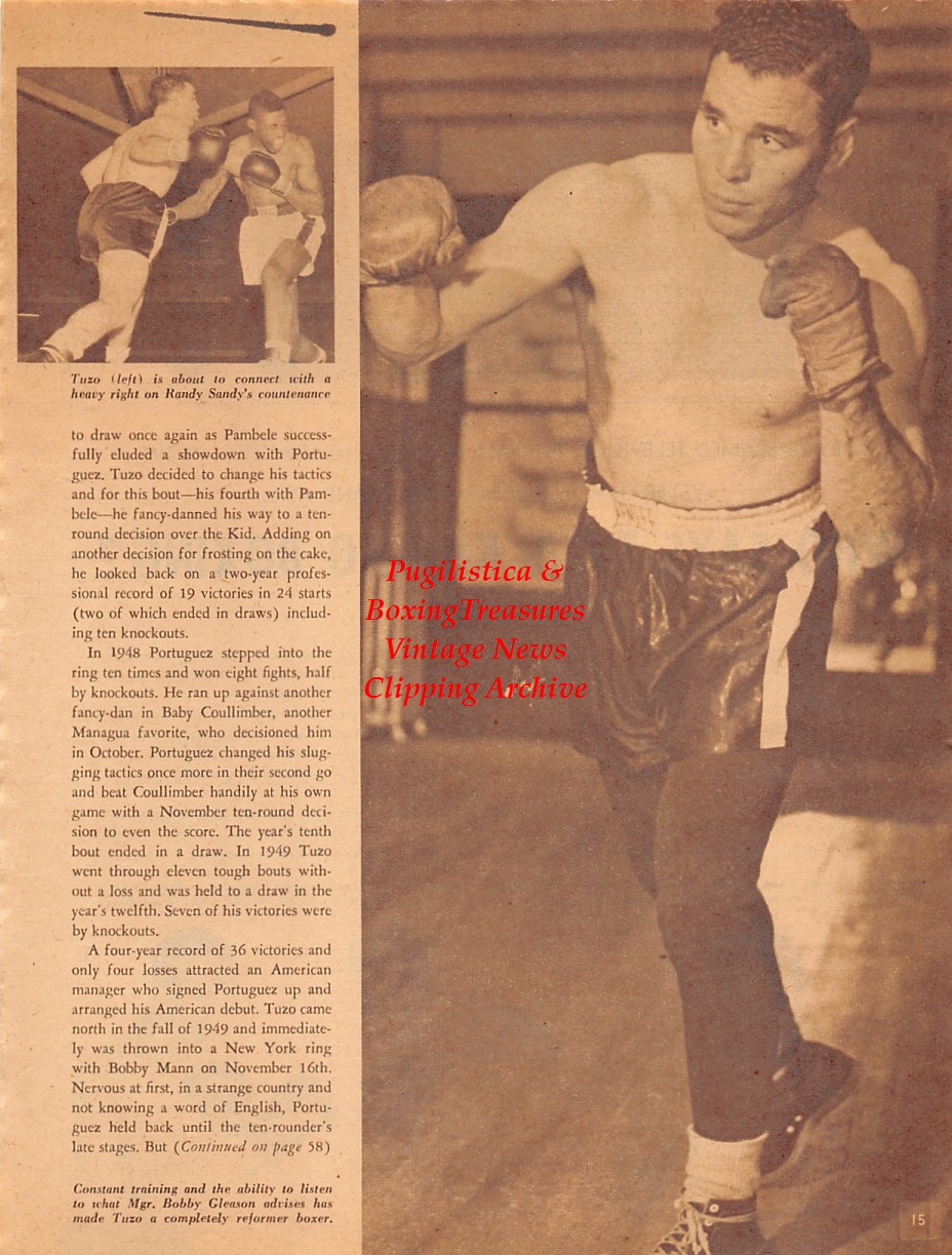 Boxing News Clipping #2028 - Tuzo Portuguez, Randy Sandy, Ray Arcel ...