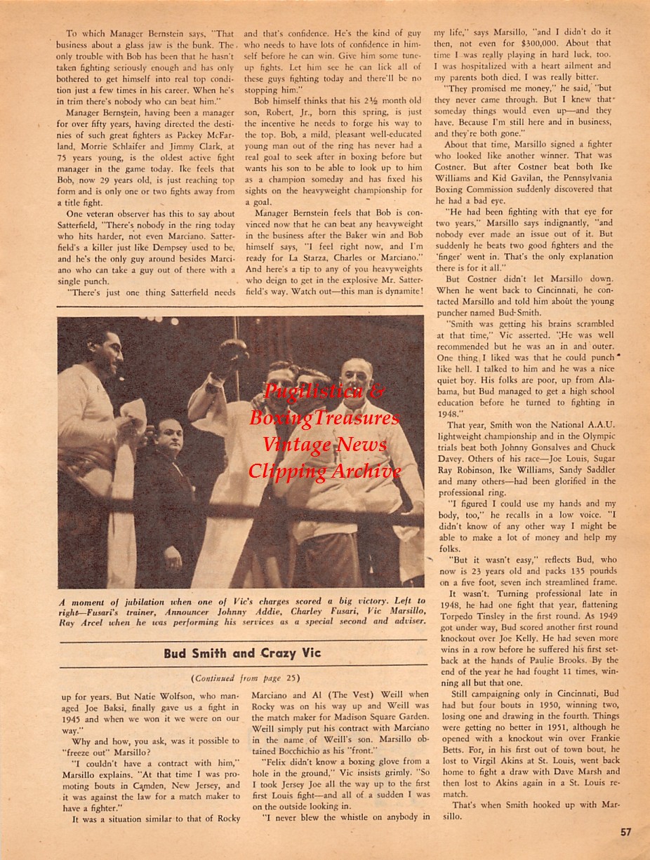 Boxing News Clipping #2048 - Charlie Fusari, Vic Marsillo, Johnny Addie ...