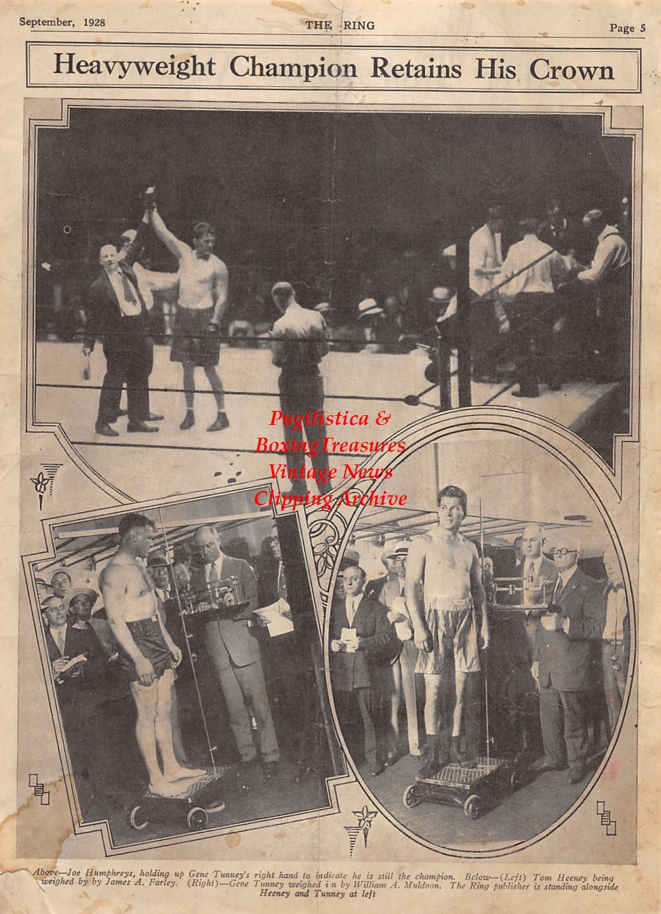 Boxing News Clipping #2063 - Gene Tunney vs. Tom Heeney, John Jackson ...