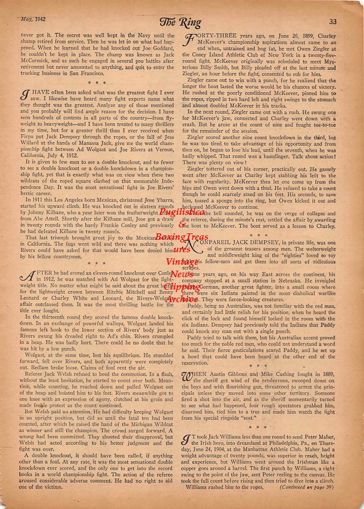 Boxing News Clipping #211 - Tom Allen, Joe Goss, Jere Dunn