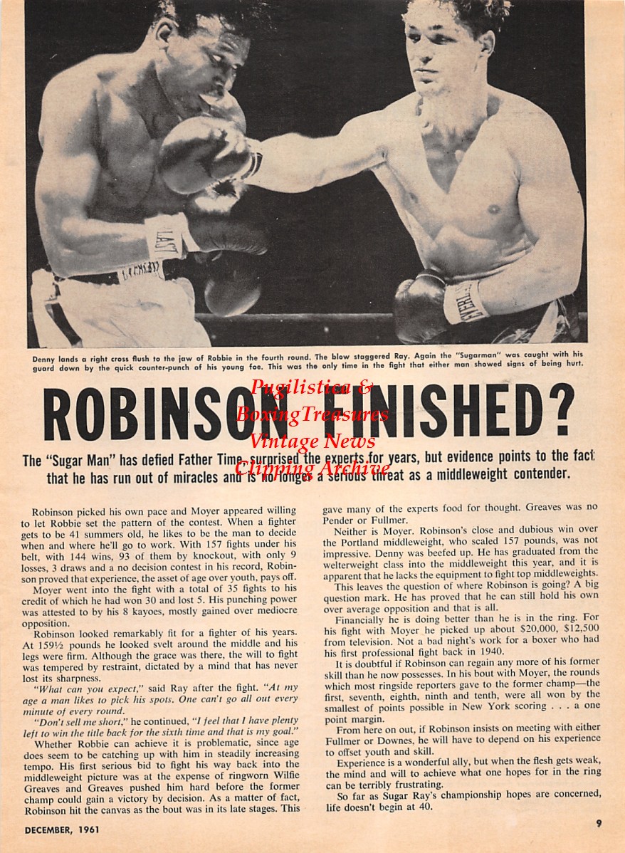 Boxing News Clipping #2211 - Joe Gans vs. Terry McGovern, Sugar Ray ...