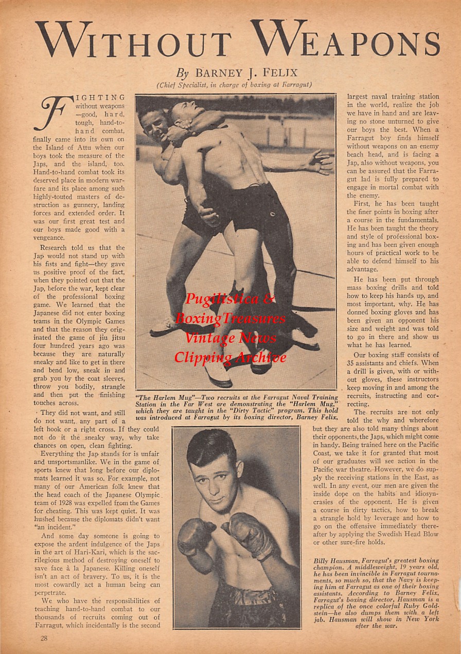 Boxing News Clipping #2412 - Barney Felix, Billy Hausman, Gus Ruhlin ...