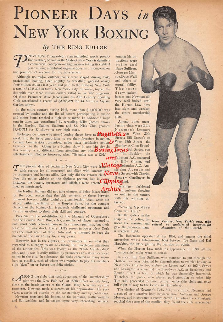 Boxing News Clipping #578 - Gillette, Don Dunphy, Bill Corum, Gene Tunney
