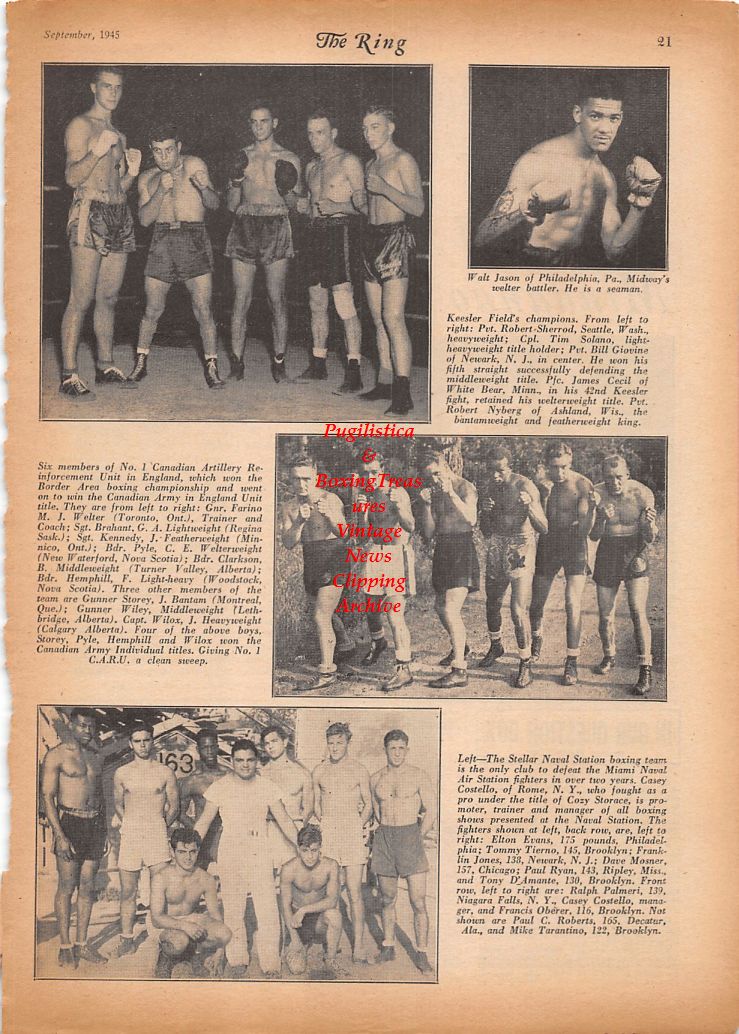 Boxing News Clipping #817 - WWII Military Boxing Teams
