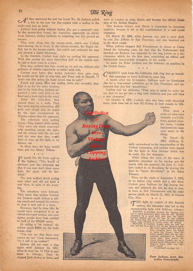 Boxing News Clipping #839 - James J. Corbett, Barbados Joe Walcott
