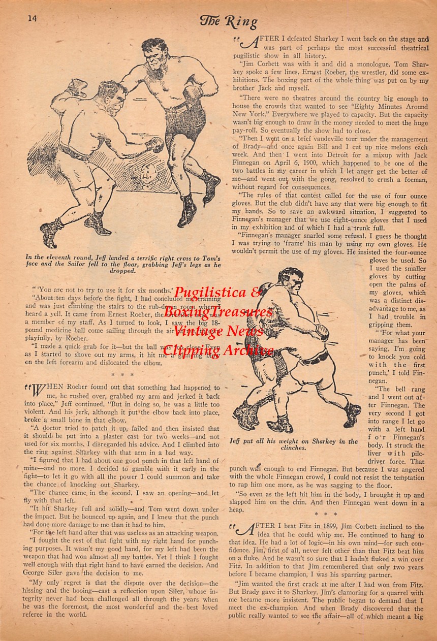 Boxing News Clipping #2517 - James J. Jeffries vs. Tom Sharkey