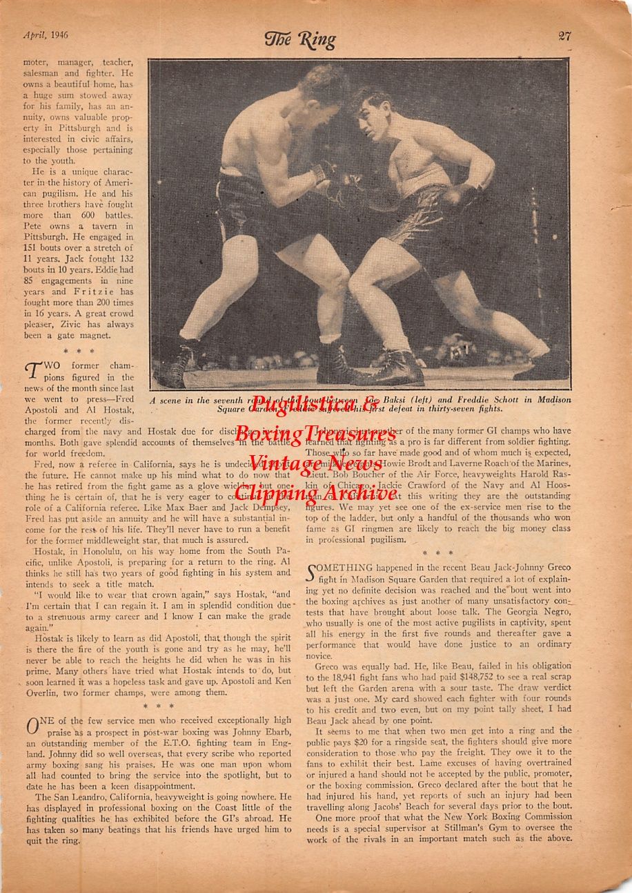Wrestling and Boxing News Clipping #243 - Joe Savoldi vs. Strangler ...