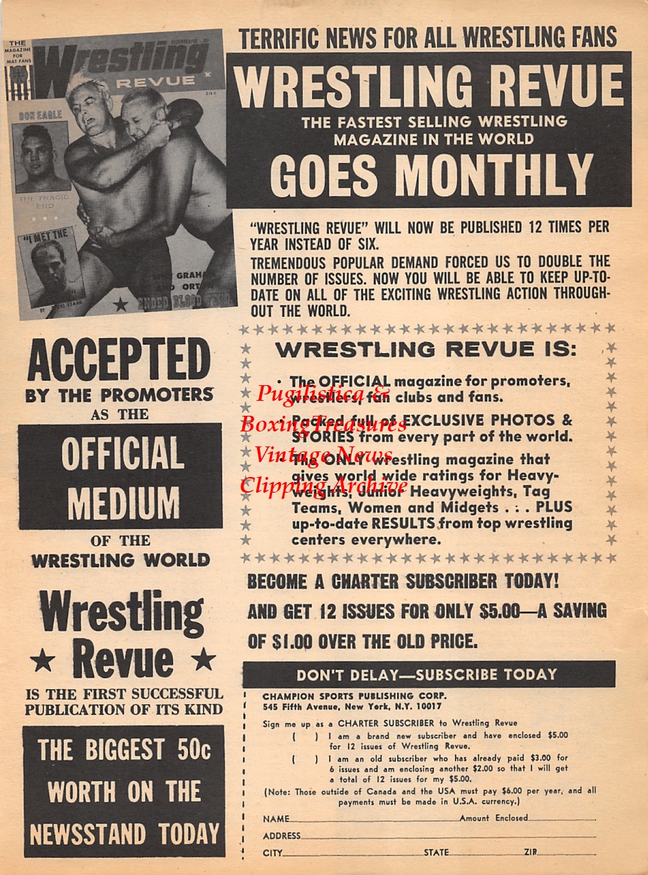 Wrestling News Clipping #12 - Ian Campbell, George Kidd, Jon Cortez ...