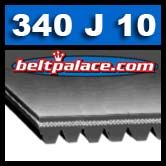 340J10 Poly V Belt | 340-J10 Micro V Belts | Metric PJ864 Motor Belt