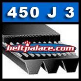 450J3 Poly V Belt | 450-J3 Micro V Belts | Metric PJ1143 Motor Belt ...