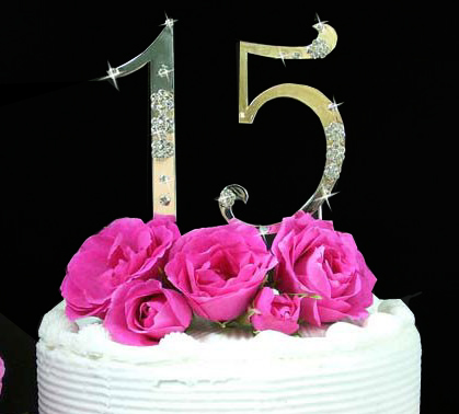 French Flower ~ Sweet 15 & Sweet 16 Cake Topper Set