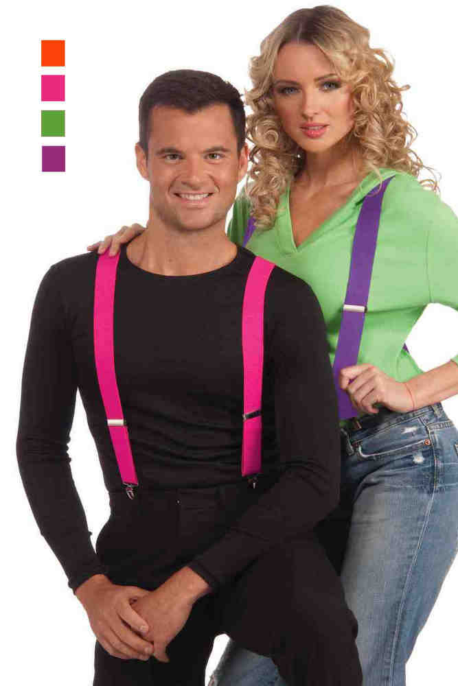 80's Neon Elastic Suspenders - Candy Apple Costumes - Women's 80s Costumes