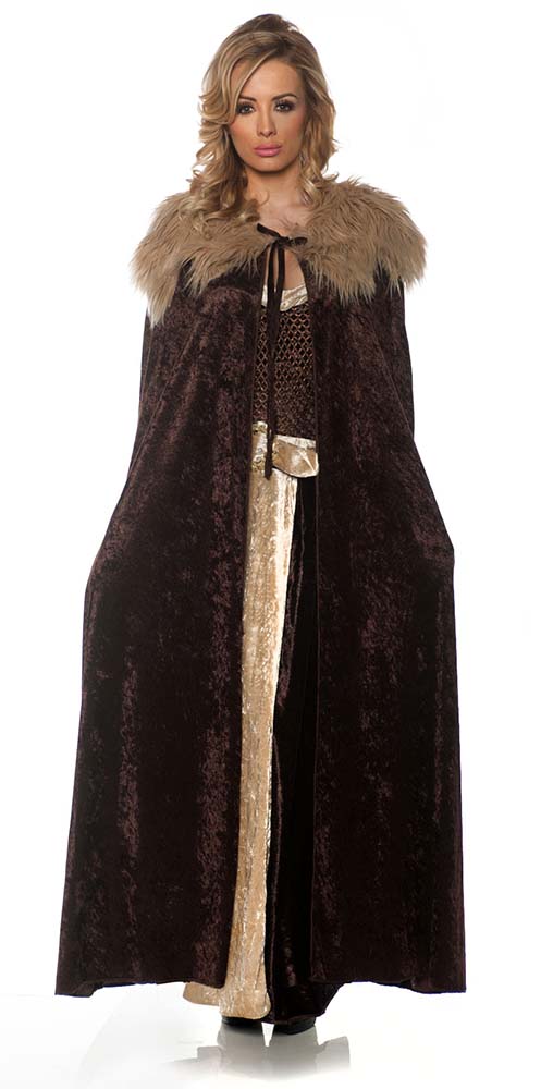 Adult Brown/Beige Fur Trimmed Cape - Candy Apple Costumes - Renaissance ...