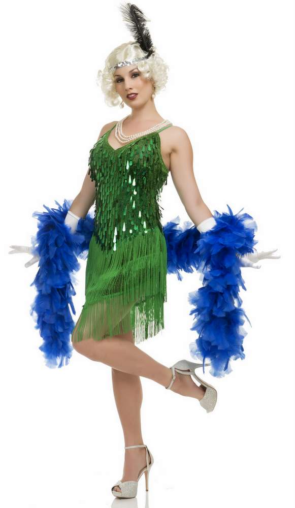 Adult Green Sequin Fringed Flapper Costume - Candy Apple Costumes - 20 ...