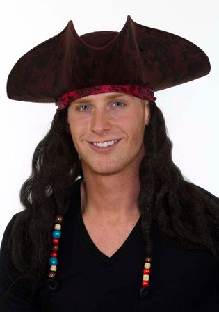 Adult Pirate Hat with Bandana & Dreadlocks - Candy Apple Costumes ...