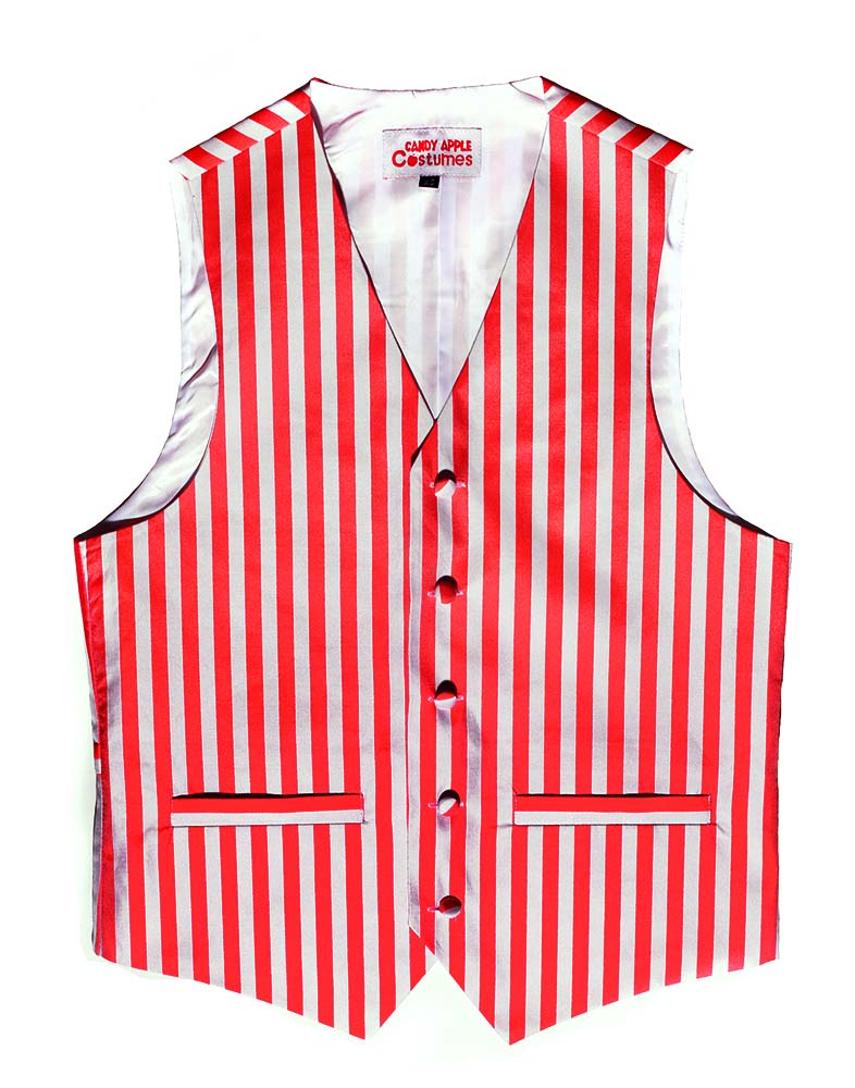 Adult and Plus Size Red/White Striped Vest - Candy Apple Costumes - Dr ...