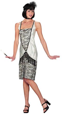 Adult Silver Flapper Costume - CandyAppleCostumes.com